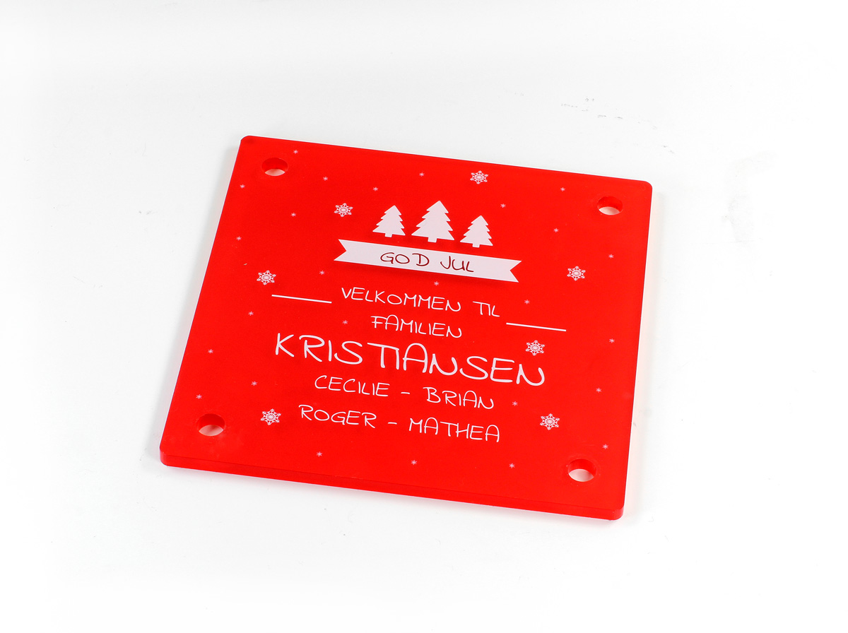 Skiltplate med julemotiv - For bruk i desember | Foldal Stempel og Skilt